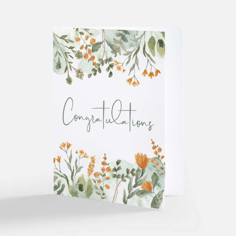 Congratulations Floral Greeting Card – T-Leaf Collections