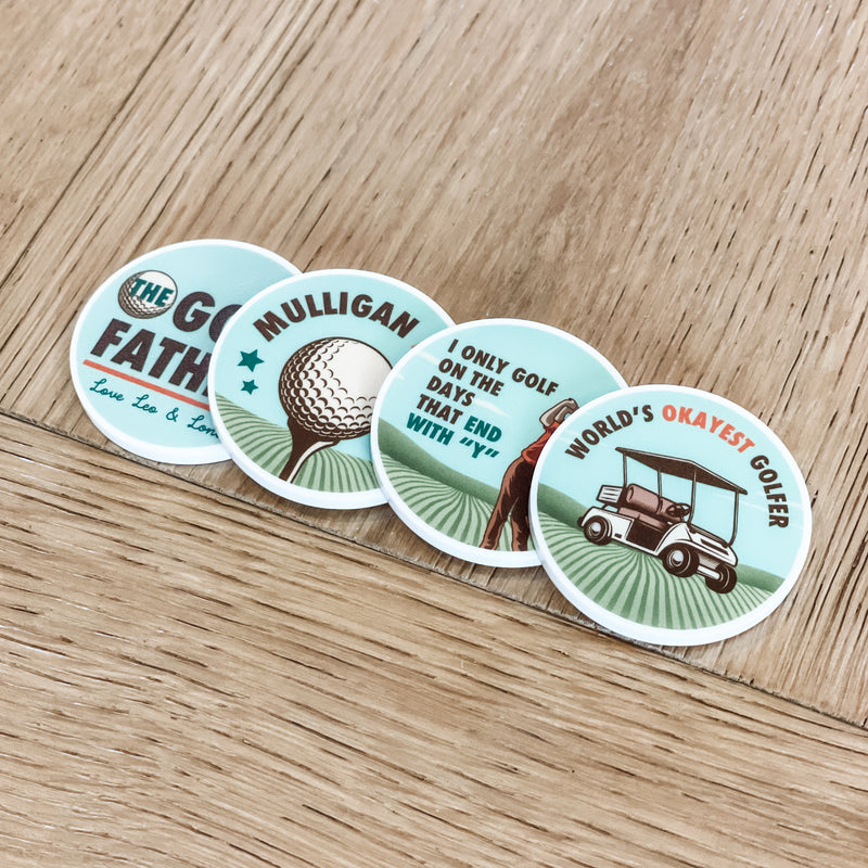 Personalised Golf Ball Markers - Set of 4 - Retro – T-Leaf Collections